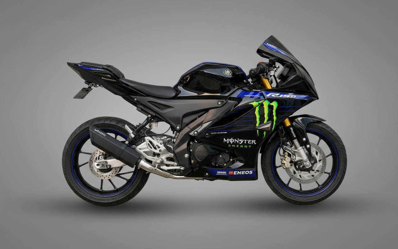 Rogue (Black) Yamaha R15 with bend pipe (limited time Offer) – Barrel ...